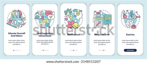 Coping Ptsd Process Onboarding Mobile App Stock Vector Royalty Free