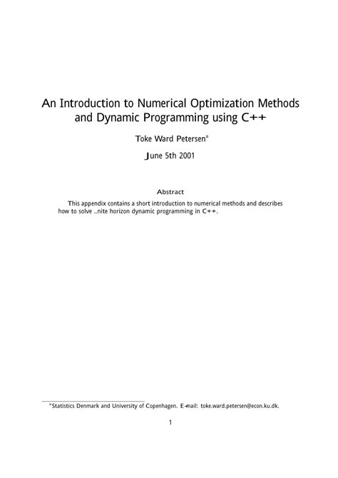 Pdf An Introduction To Numerical Optimization Methods And Dynamic