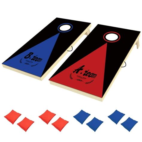 Foldable Solid Wood Cornhole Game Set 3x2 Boards With 8 Bean Bags Perfect For Lawn And Outdoor