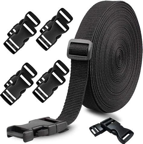 10 Yards Nylon Webbing Strap Band With 10 Sets Of Flat Side Release
