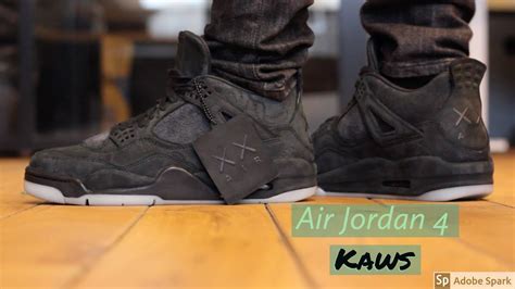 Air Jordan 4 Kaws Black Review On Feet Youtube
