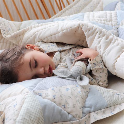 Limited Edition Reversible Bella Patchwork Hand Quilted Blanket Camomile London