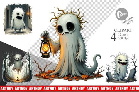 Grumpy Ghost Clipart Graphic By Artnoy · Creative Fabrica
