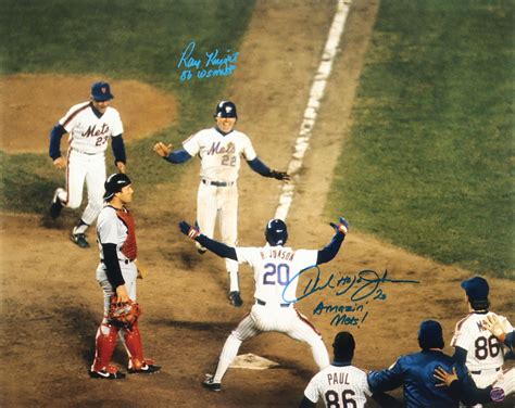 Howard Johnson And Ray Knight Signed Mets 16x20 Photo Inscribed Amazin