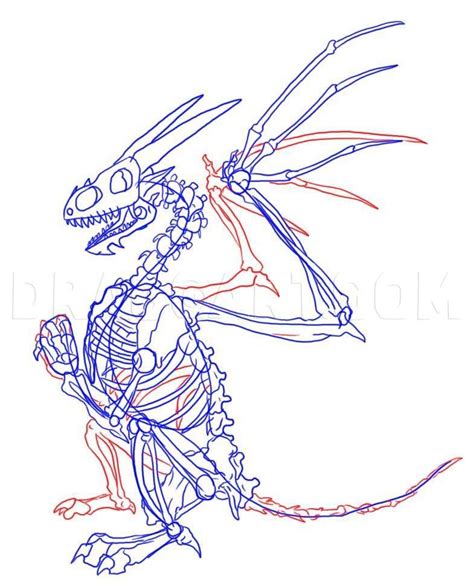 Easy To Draw Dragon Skeleton Step By Step Drawing Guide By Dawn