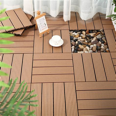 Diy Wpc Interlocking Outdoor Deck Tiles Weather Resistant Wpc Floor
