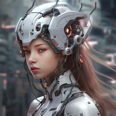 Cyberfemale Cyborg Futuristic Robotic Girl Premium Ai Generated Image