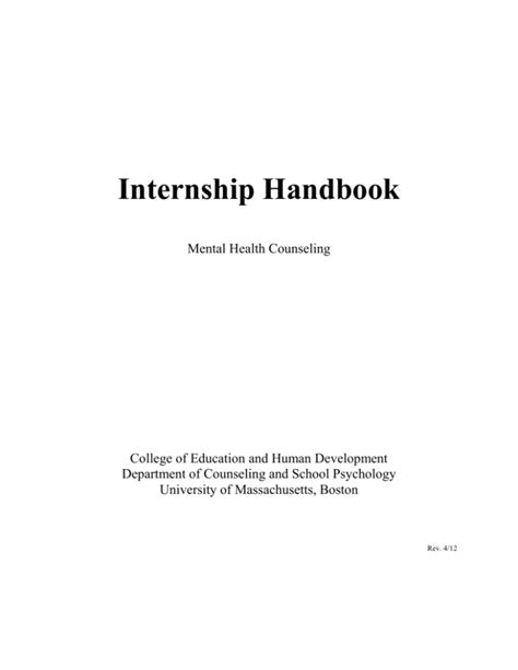 Internship Evaluationmental Health Counseling