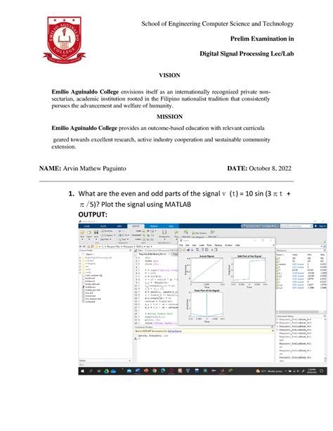 Amp Exam Dsp Dsp Exam Prelim Prelim Examination In Digital Signal
