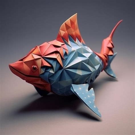 Premium Ai Image Origami Design Colorful Shape