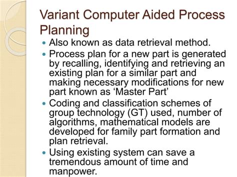 Computer Aided Process Planning Capp Pptx Computing Technology