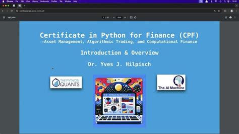 Yves Hilpisch On Linkedin Cpf Program At The Forefront Of Python And Ai For Finance