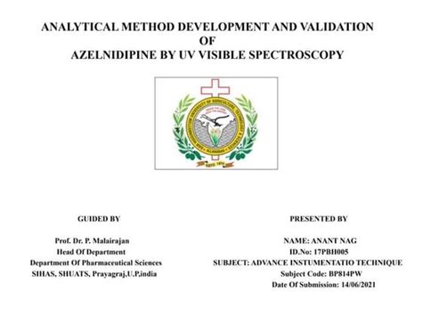 Uv Spectrophotometric Method Development And Validation For