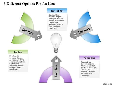 0314 Business Ppt Diagram 3 Different Options For An Idea Powerpoint