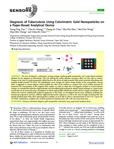 Pdf Diagnosis Of Tuberculosis Using Colorimetric Gold Nanoparticles On A Paper Based