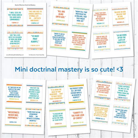 Book Of Mormon Doctrinal Mastery Seminary Posters Lds Seminary Helps Etsy