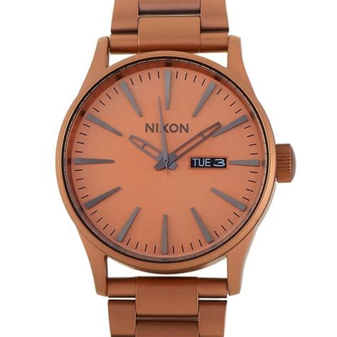 Nixon Sentry Ss Quartz Copper Dial Mens Watch A356 3165 00