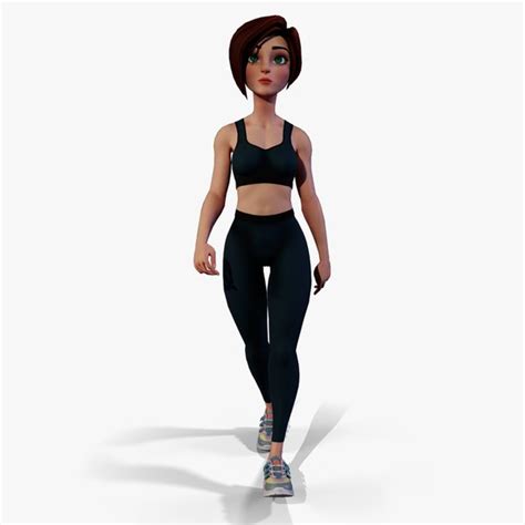 3d Stylized Cartoon Girl Character Rigged Turbosquid 1921927