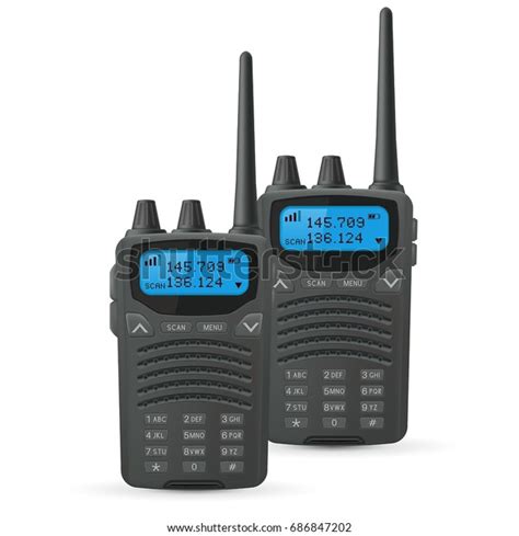 Radio Transceivers Two Black Rectangle Portable Stock Vector Royalty Free Shutterstock