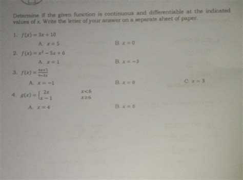 Solved Determine If The Given Function Is Continuous And