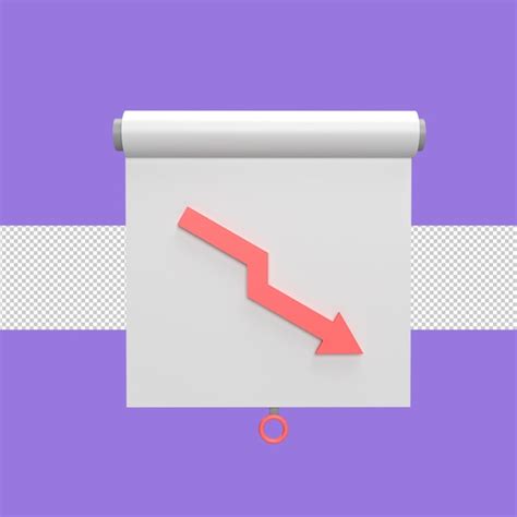 Premium Psd Decrease Graph 3d Icon Model Cartoon Style Concept Render