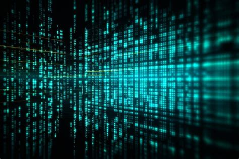 Turquoise Binary Code On Dark Creating An Atmosphere Of Data Technology And Cyber Security Focus