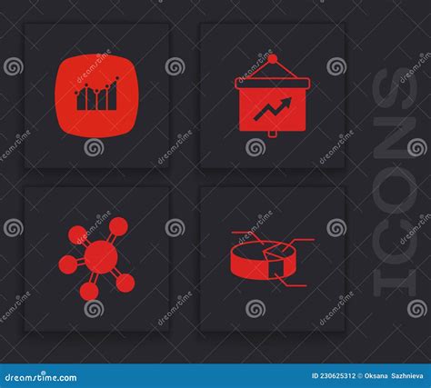 Set Pie Chart Infographic Financial Growth Board With And Project