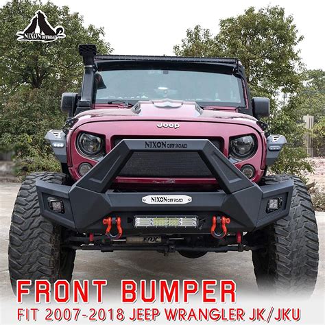Front Bumper For 2007 2018 Jeep Wrangler Jk Jku Sport Sahara Rubicon