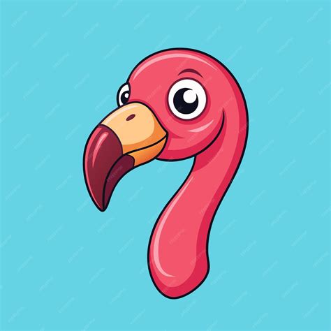 Flamingo Face Cartoon Vector Icon Illustration Animal Nature Icon