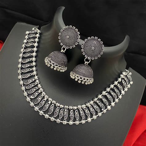 Buy German Silver Layered Choker Set Online In Malaysia