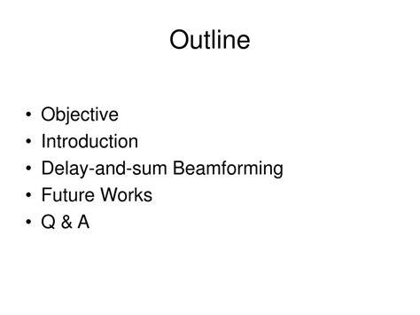 Ppt An Overview Of Delay And Sum Beamforming Powerpoint Presentation