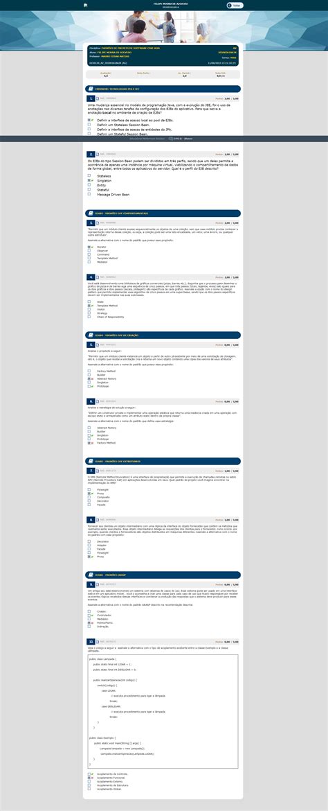 Av PadrÕes De Projeto De Software Com Java 2022 Análise E Desenvolvimento De Sistemas