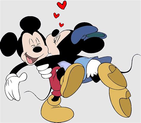 Minnie Mouse And Mickey Mouse Kissing