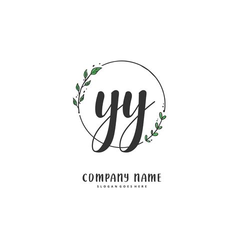 Yy Initial Handwriting And Signature Logo Design With Circle Beautiful