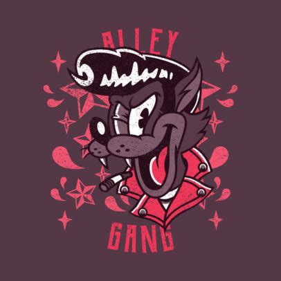 Placeit Rockabilly Inspired Logo Maker Featuring A Vintage Cartoon Of