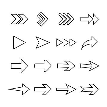 Arrow Icon Set Vector Illustrationflat Design Application Icon Vector