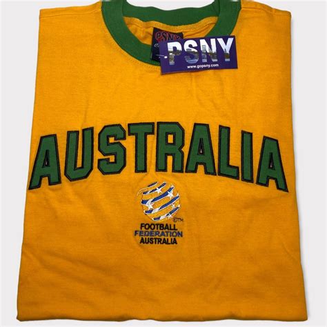 Australia Football Shirt Premium Embroidered Cotton Etsy