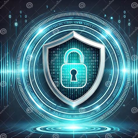 Digital Shield Protecting Cybersecurity Metallic Lock Defending Data