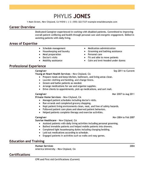 Best Caregiver Resume Examples Healthcare Support Livecareer
