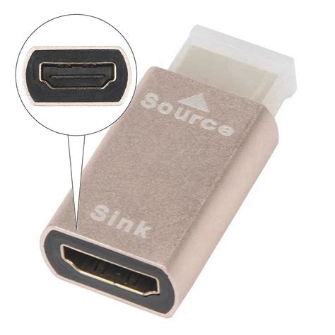 Hdmi Compatible Virtual Monitor Display Emulator Male To Female 4k Edid Ddc Dummy Plug Lock