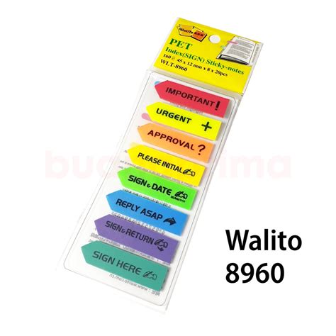 Jual Sticky Notes Walito Index Sign Post Stick 8960 Note It Here Tempelan Stiker Plastik Sticker