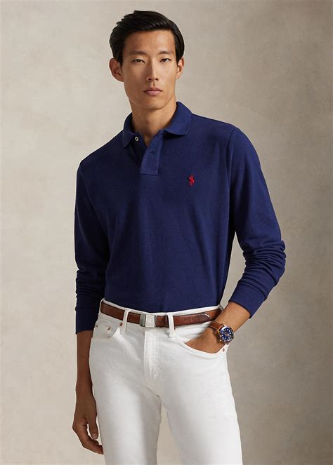 Custom Slim Fit Mesh Polo Shirt For Men Ralph Lauren® Be