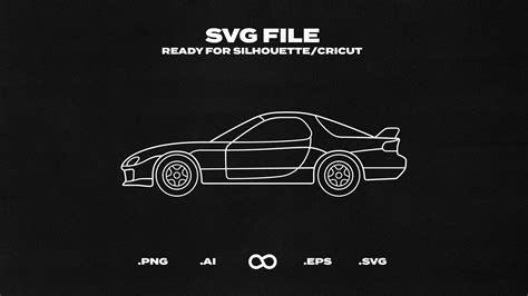 Mazda Rx 7 Fd3s 2000 Car Svg Eps Vector File Outline Printable