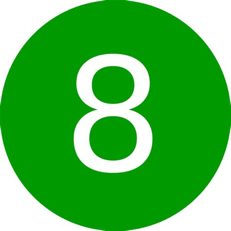 Number 8 Green Round Clip Art At Vector Clip Art Online
