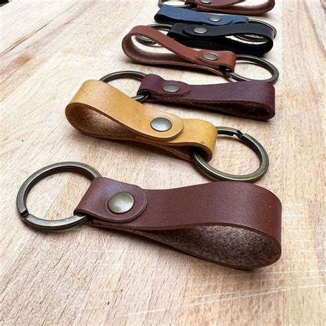 Handmade Leather Keychain With An Engraving Of Your Choice Etsy