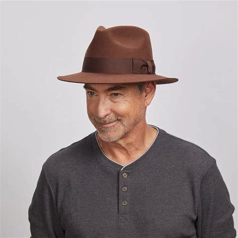 Adventure Mens Brown Felt Fedora Hat American Hat Makers