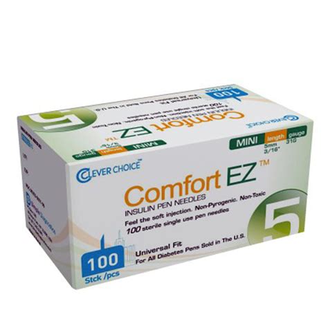Clever Choice Comfort Ez Insulin Pen Needles 31g 5mm 100 Bx
