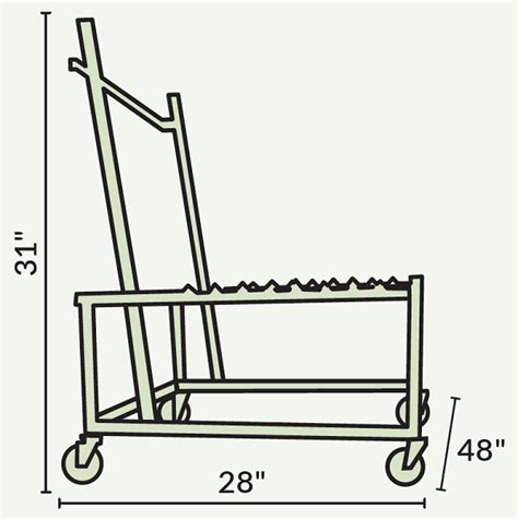 Easy Load Folding Table Cart For 4 Ft 5 Ft 6 Ft Or 8 Ft Tables