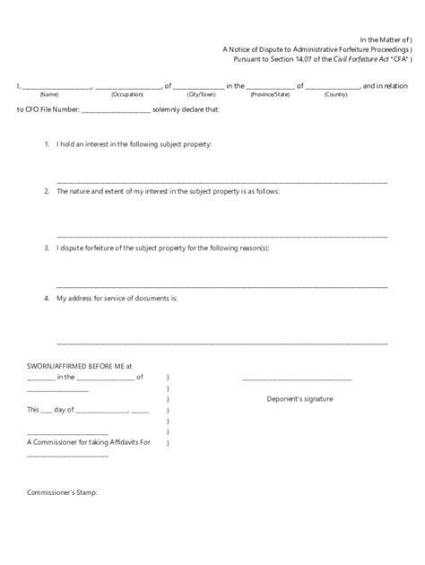 Fillable Online Notice Of Dispute Form Notice Of Dispute Form Fax Email Print Pdffiller