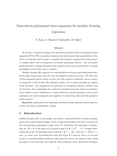 Data Driven Polynomial Chaos Expansion For Machine Learning Regression